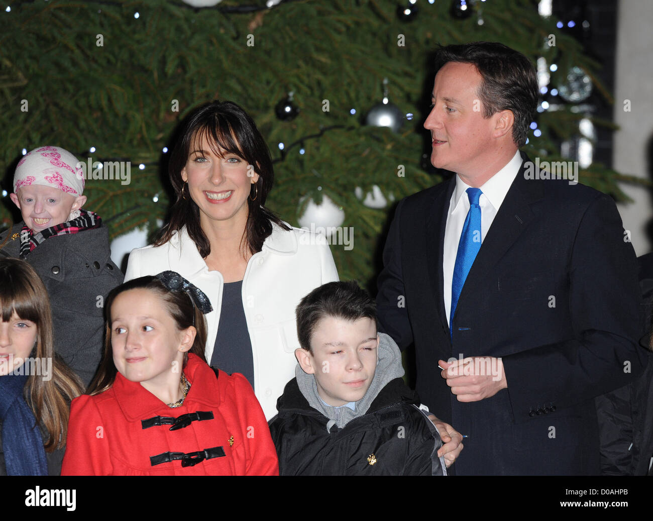 Prime Minister David Cameron and wife Samantha Cameron turn the ...
