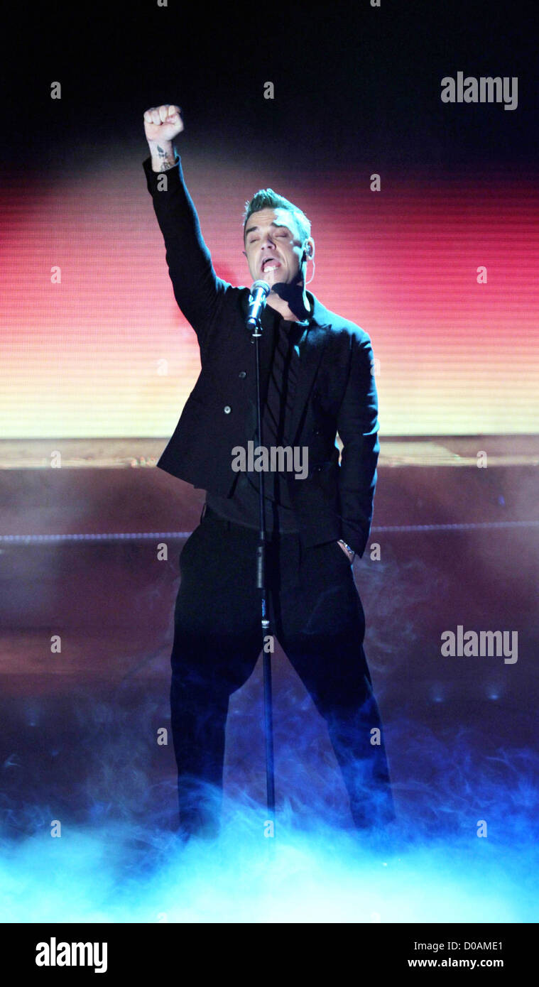 Robbie Williams of Take That Final of 'The X Factor' Milan, Italy - 23. ...