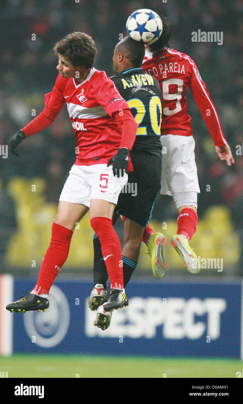 Winger Andre Ayew UEFA Champions League game Moscow vs Olympique score ...