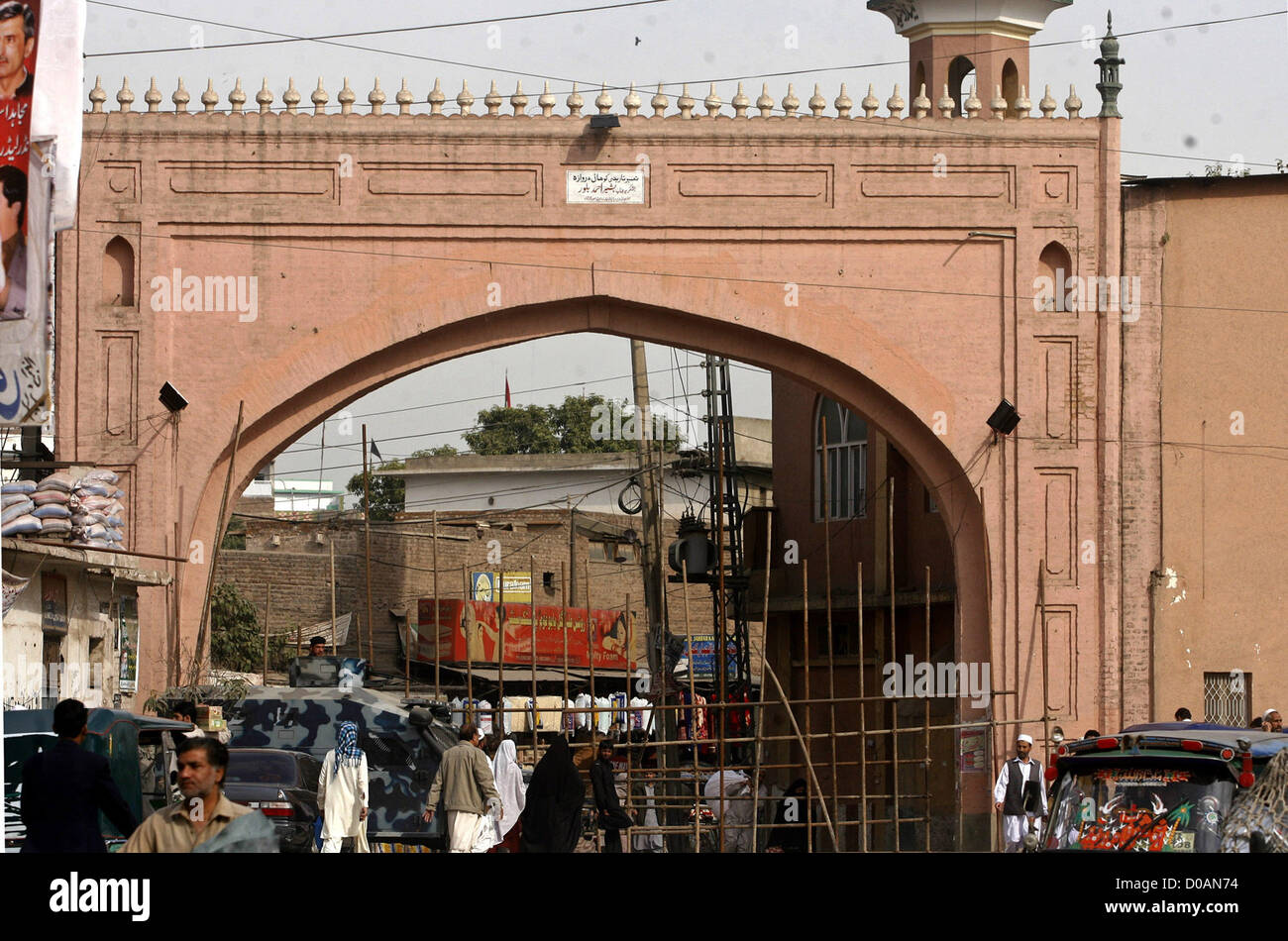 Kohati Gate seen closed from the path leads towards Hussainia Hall due ...