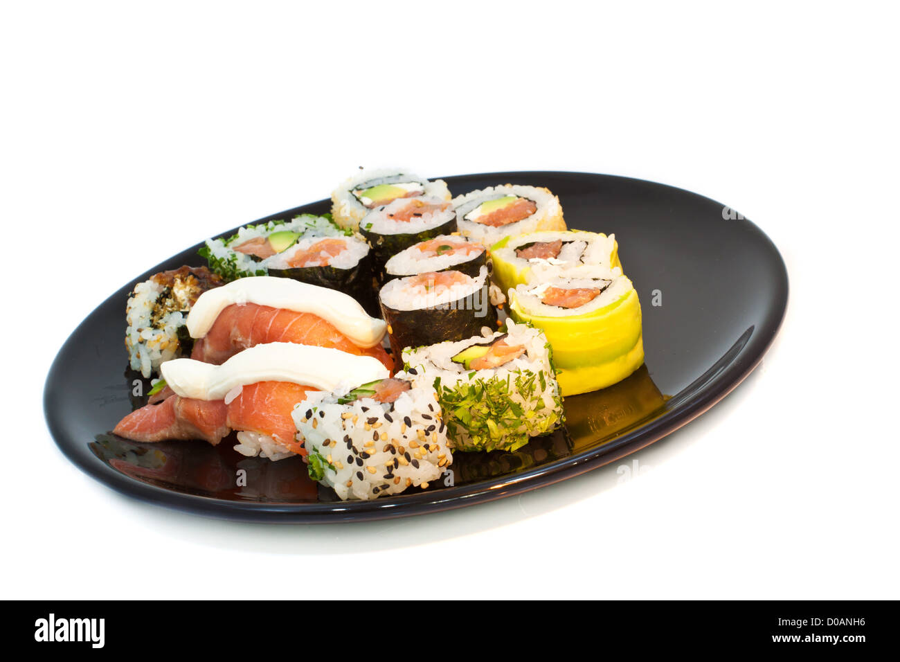 Sushi set isolated on white Stock Photo - Alamy