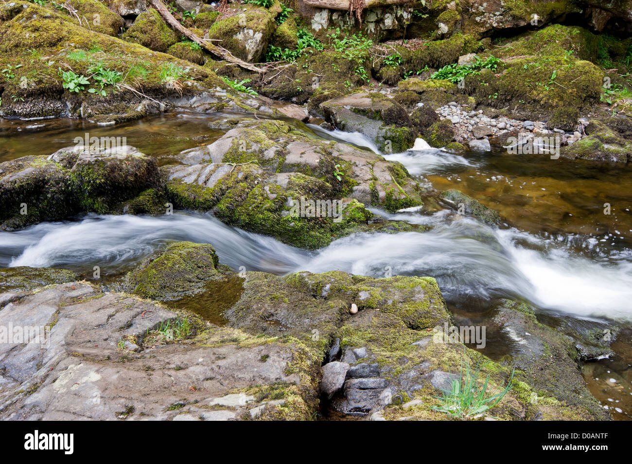 Fast Moving Stream Over Rocks Stock Photo - Alamy