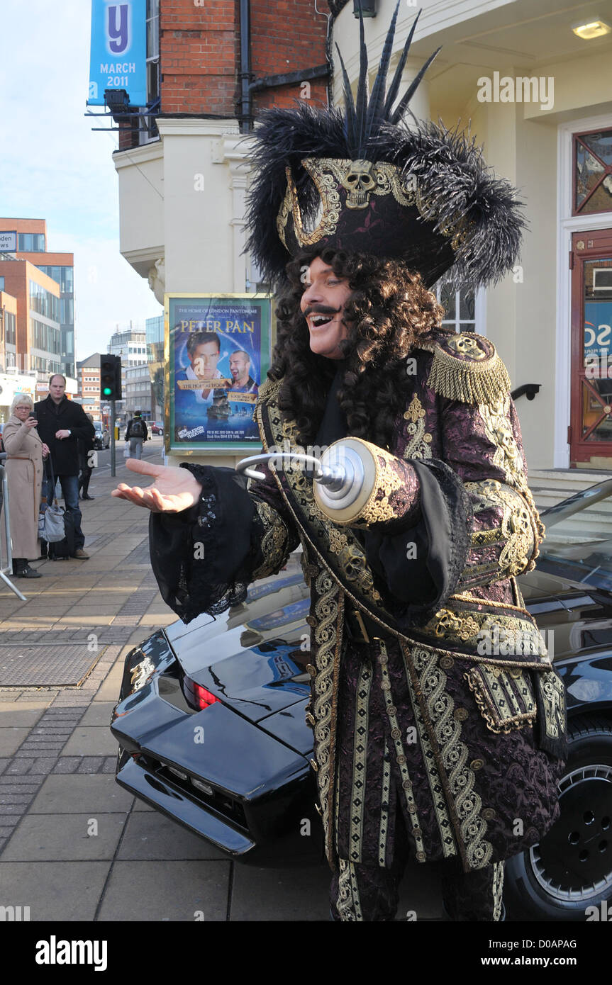 David Hasselhoff poses in his Captain Hook costume outside The New ...
