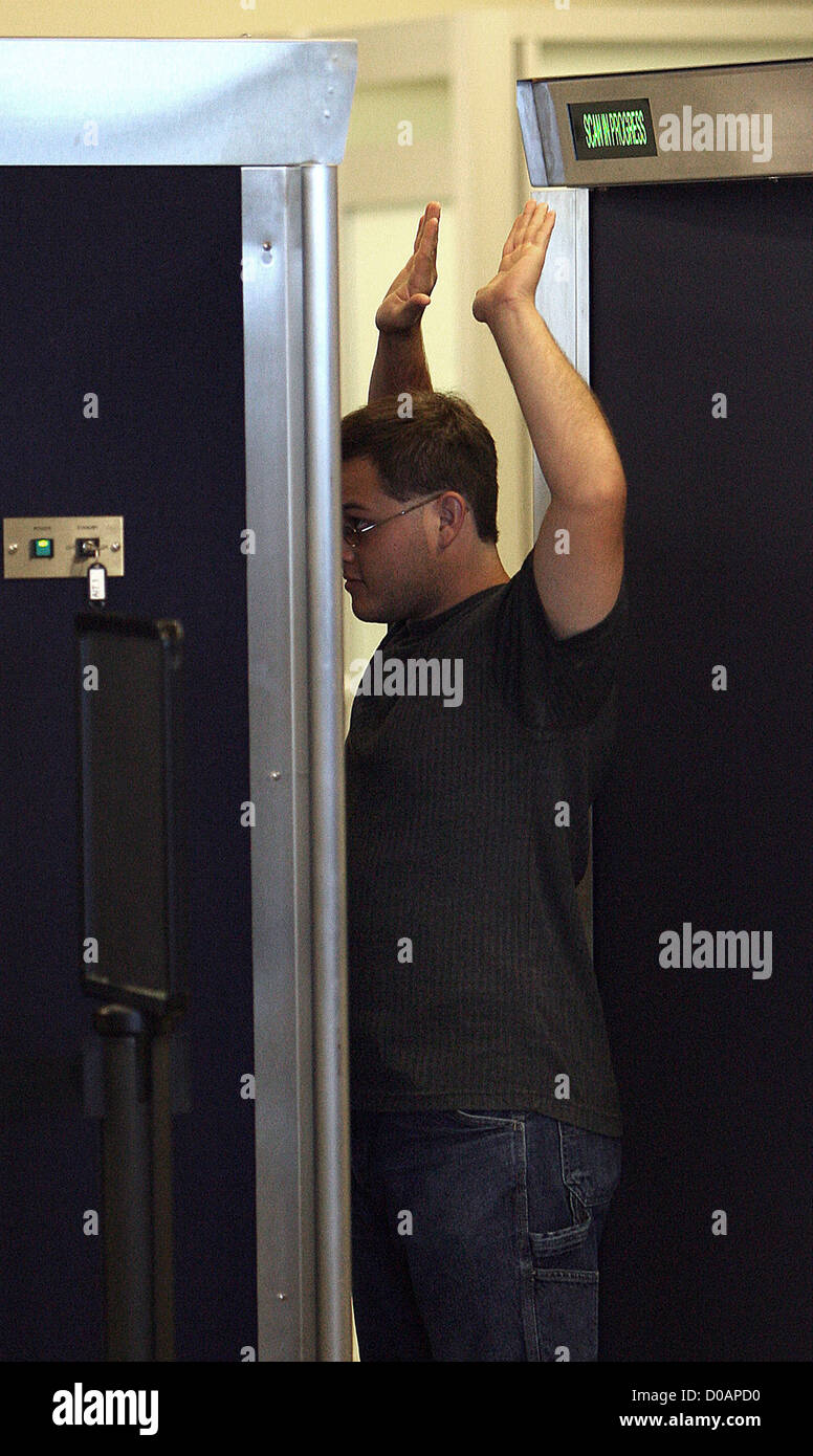 Holiday travelers submit to TSA's full body scan at the Corpus Christi ...