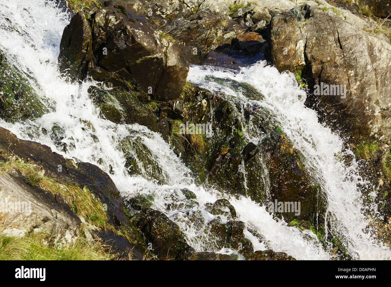 Rushing stream down Small Water Beck in the Lake District Stock Photo ...