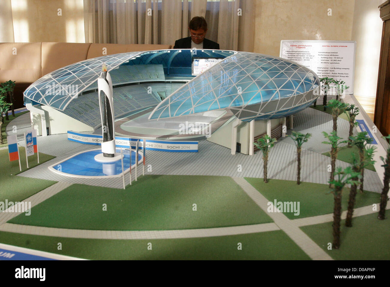 Scale model of a stadium to be built in Sochi Russia have been chosen ...