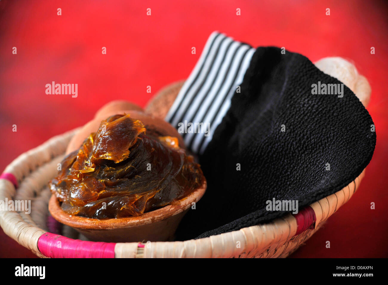BLACK SOAP AND GLOVE OF ROUGH CREPE (KESSA) USED IN THE HAMMAM TO ...