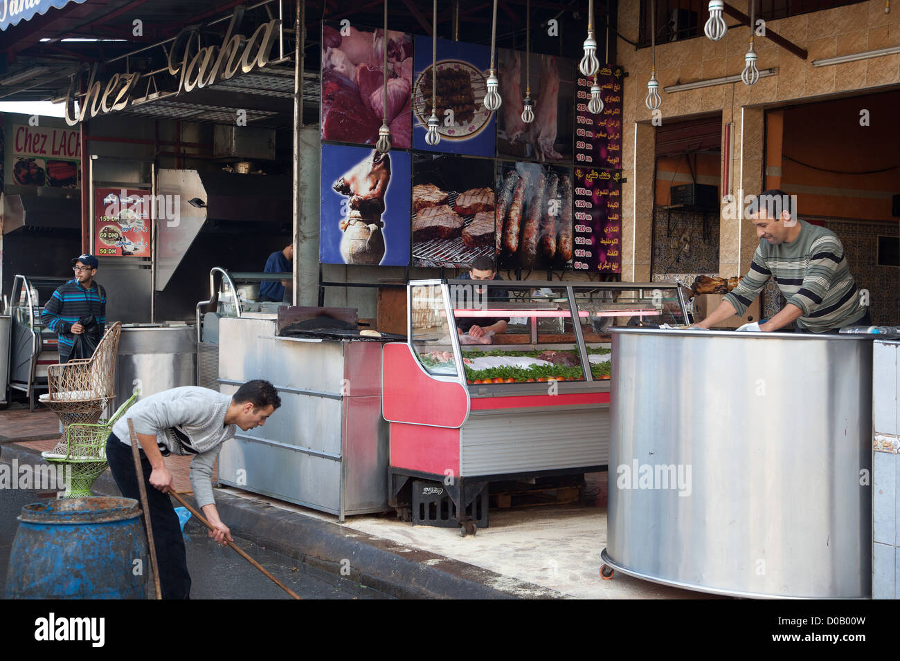 GRILLED MEAT VENDOR IN FRONT DISUSED CASABLANCA SLAUGHTERHOUSES URBAN ...