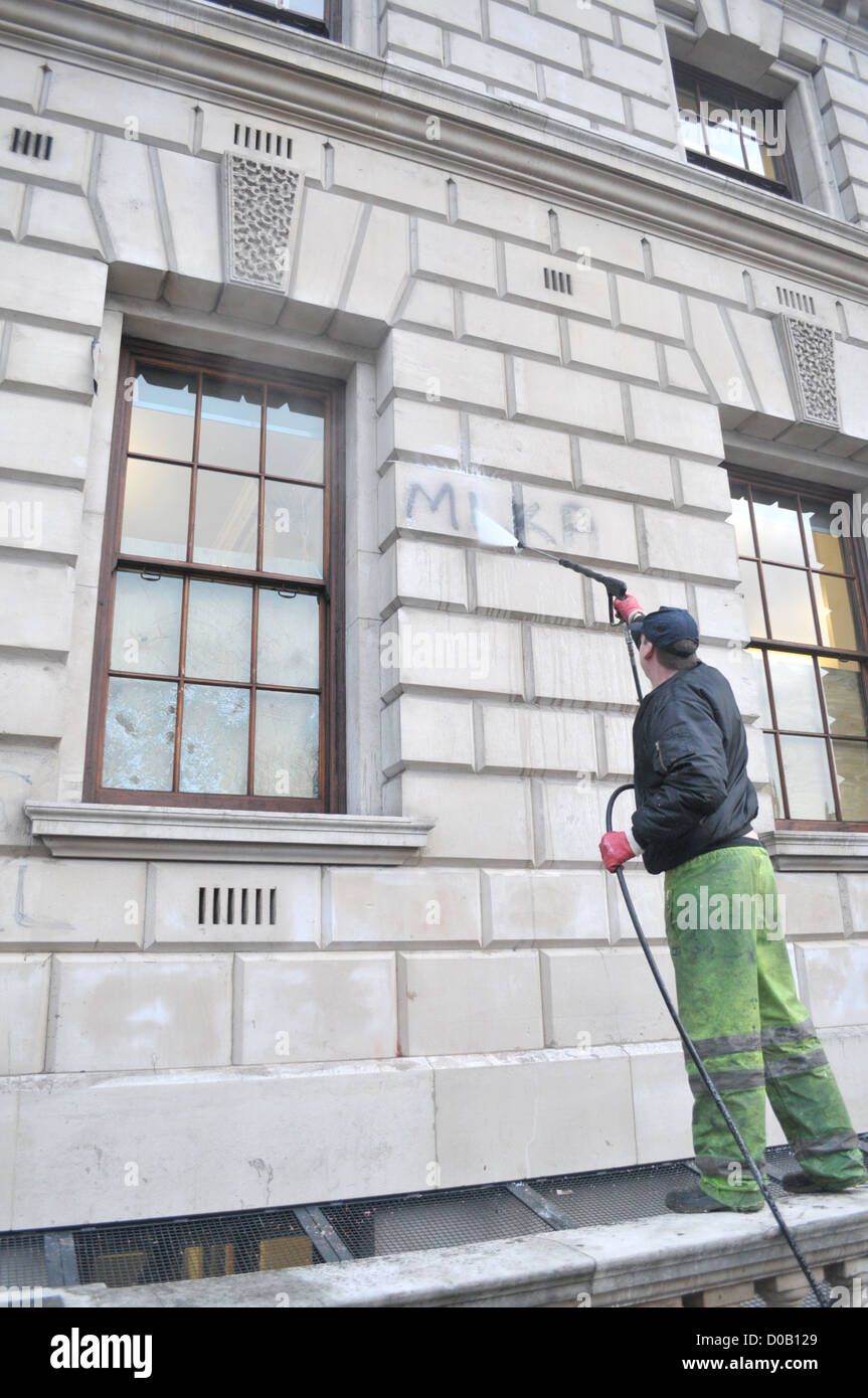 The clean up operation begun in Central London on Friday (Dec) after ...