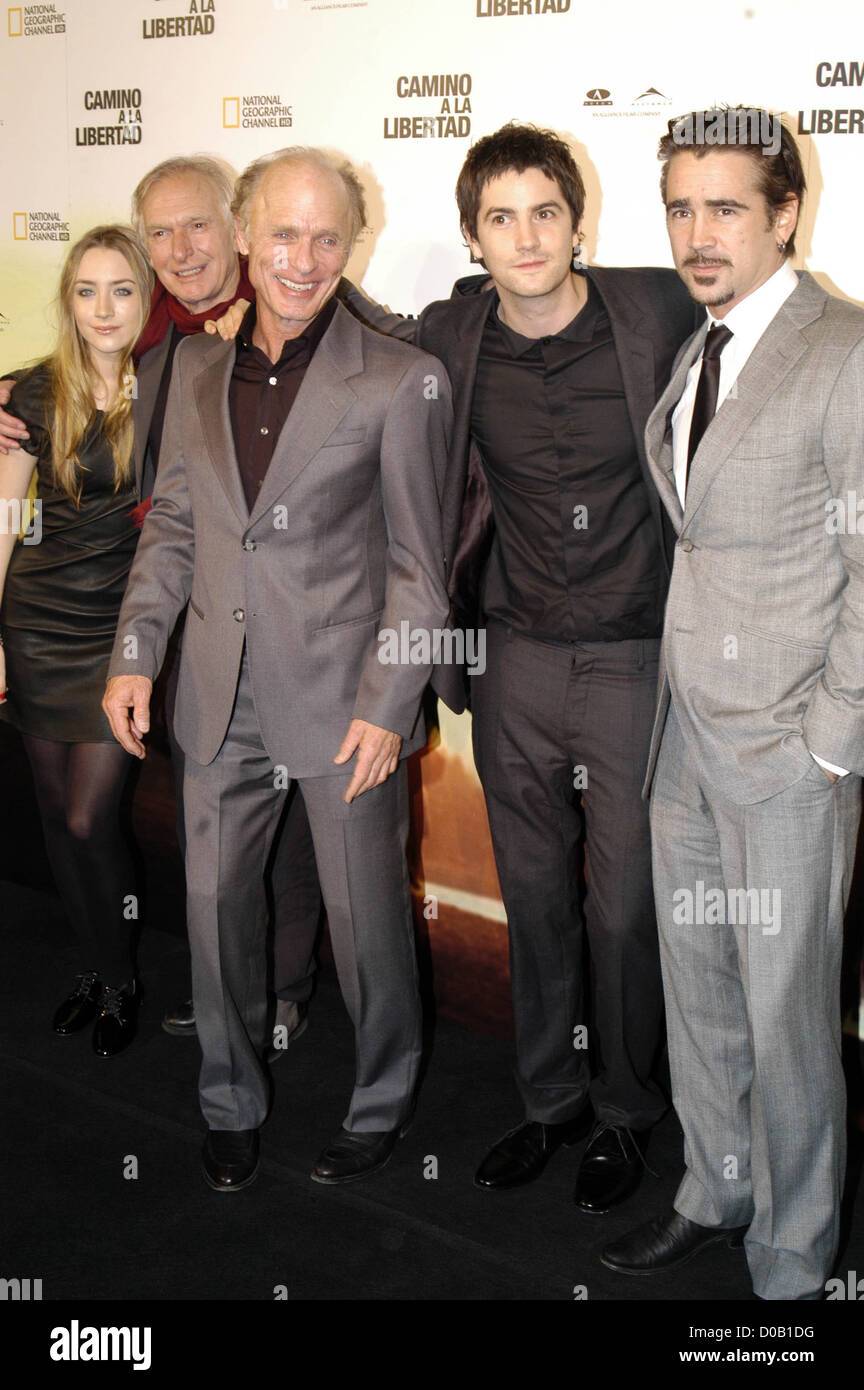 Ed Harris, director Peter Weir, Saoirse Ronan, Jim Sturgess and Colin ...