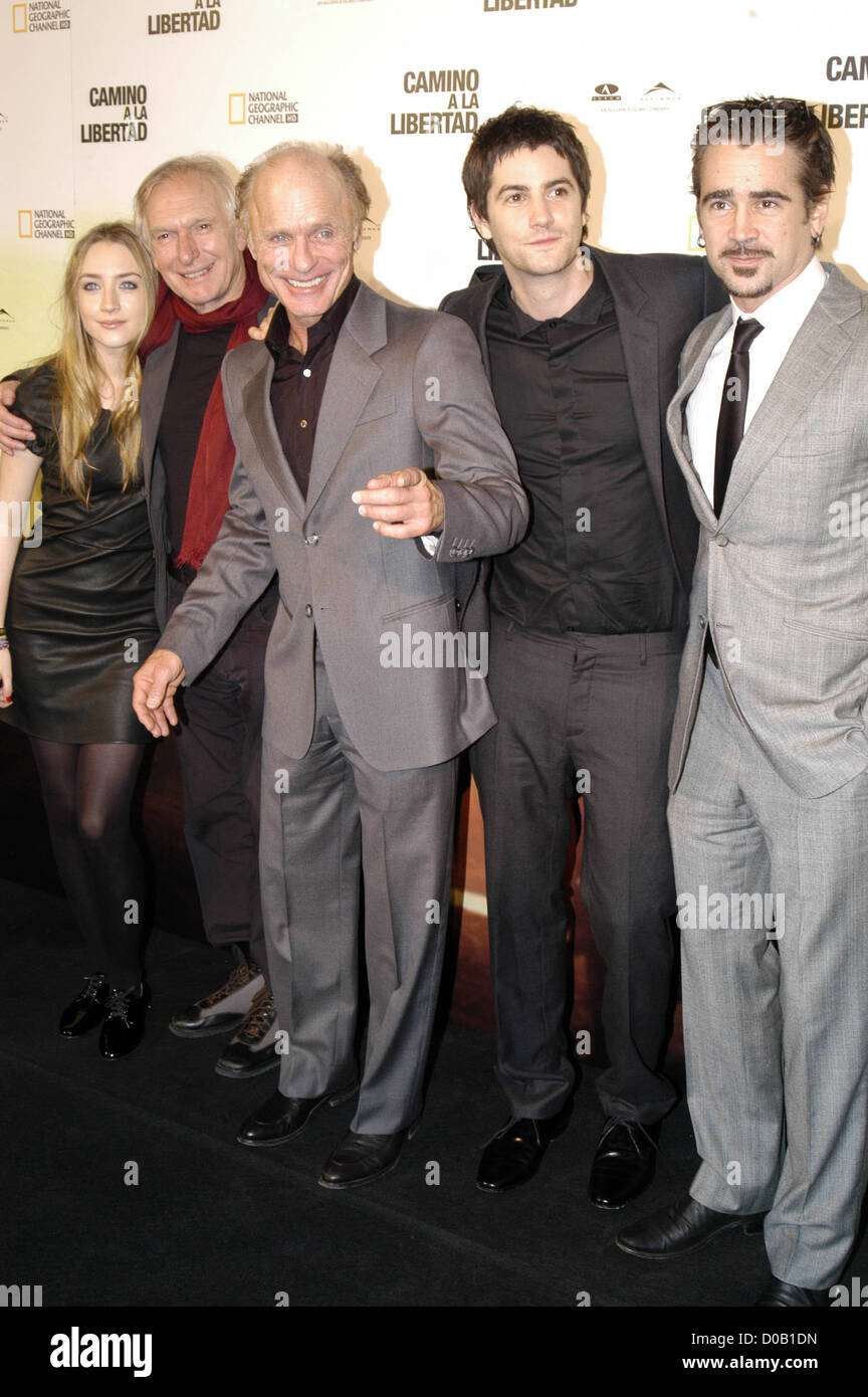 Ed Harris director Peter Weir Saoirse Ronan Jim Sturgess and Colin ...