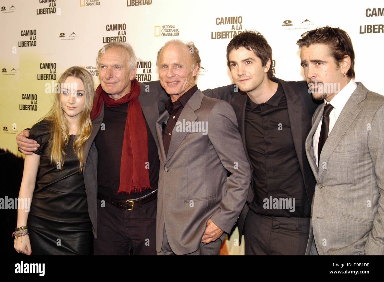Ed Harris, director Peter Weir, Saoirse Ronan, Jim Sturgess and Colin ...