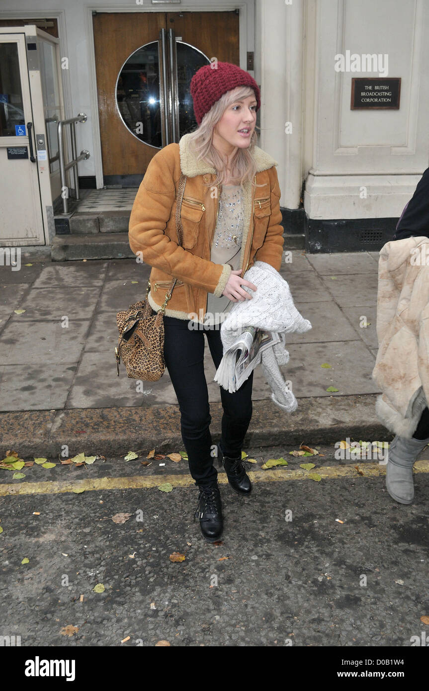 Ellie Goulding leaving the BBC Maida Vale studios after appearing on ...