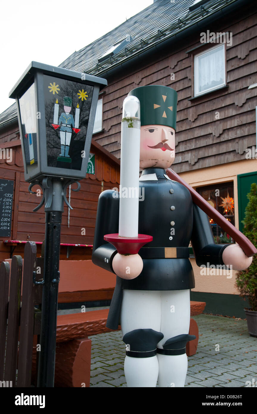 Town of Seiffen, famous for traditional woodcrafts, Erzgebirge, Saxony ...