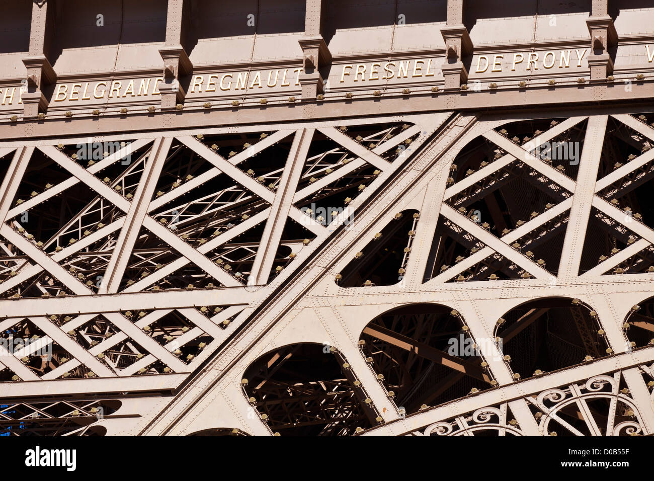 The Eiffel tower close up of the framework Paris France EU Europe Stock ...
