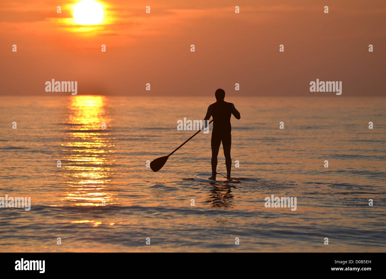 STAND UP PADDLE CAYEUX-SUR-MER BAY OF SOMME SOMME (80) FRANCE Stock ...