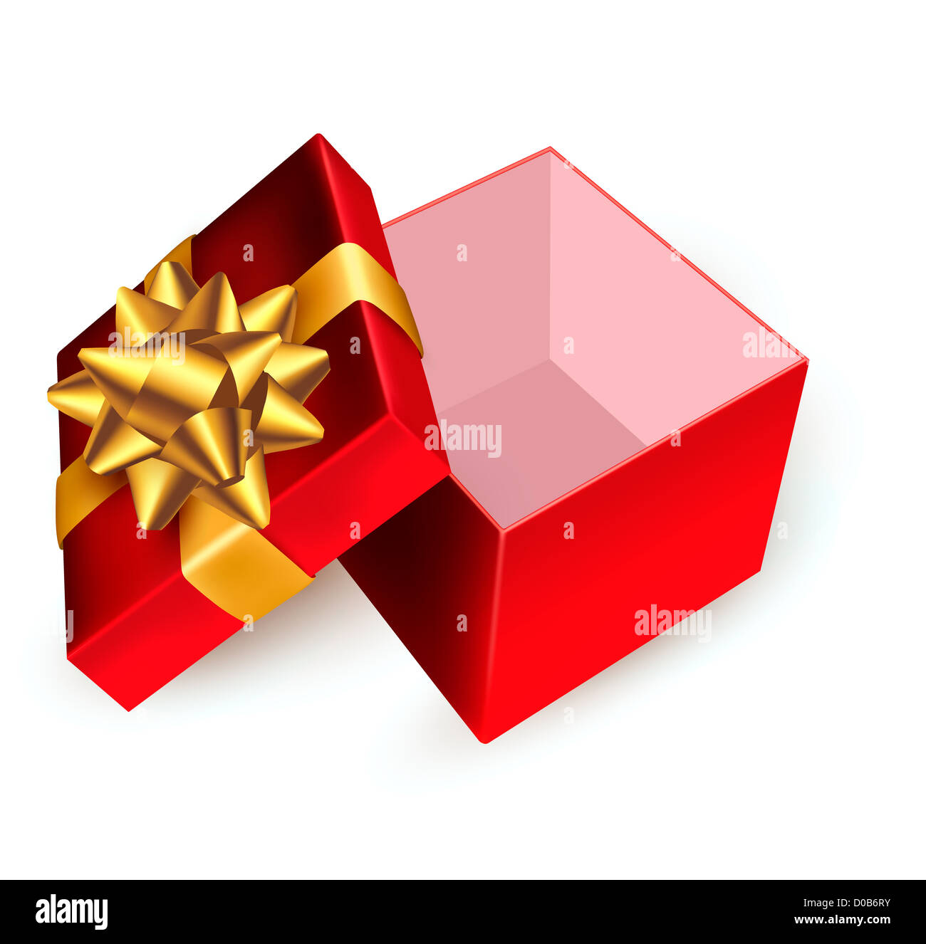Open gift box with bow Stock Photo - Alamy