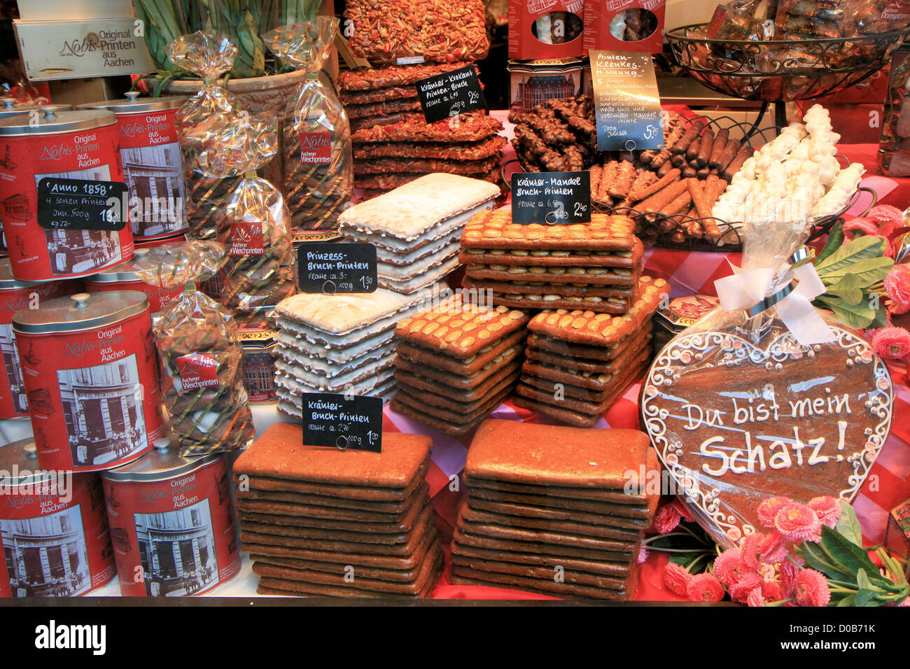 Gingerbread in a bakery window, Aachen, Germany, Europe Stock Photo - Alamy