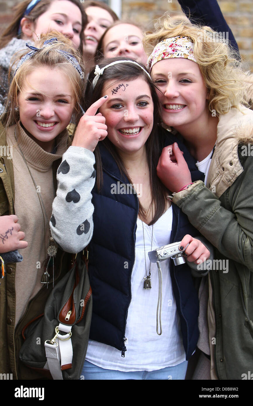 One Direction fans outside the X Factor rehearsal studios London ...