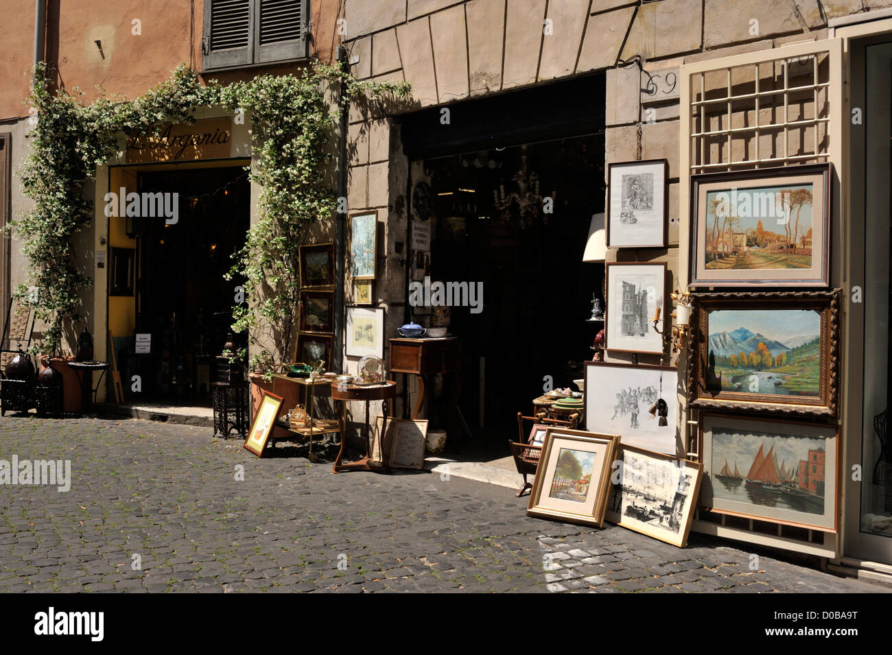 italy, rome, historic centre, antique shop Stock Photo - Alamy