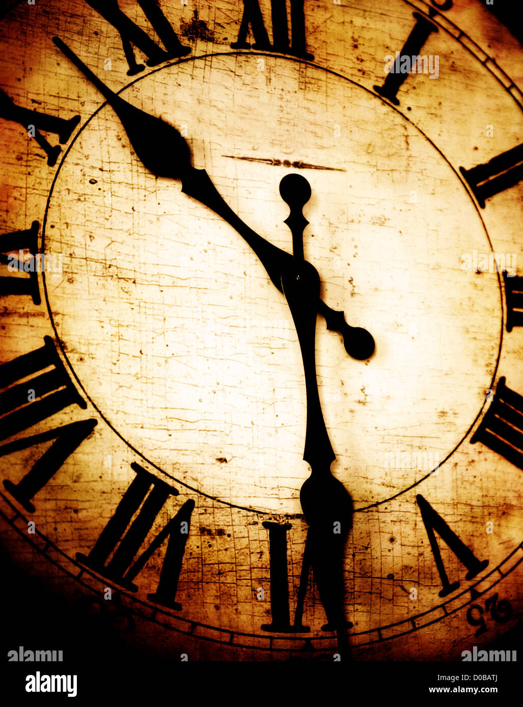 Detail of clock face with numbers and hands showing time Stock Photo ...