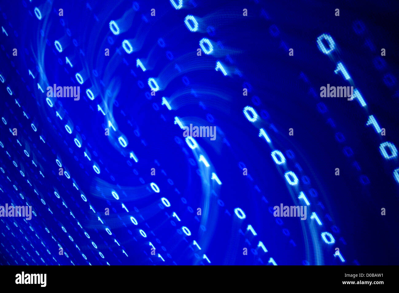 blue data space one zero blured in motion Stock Photo - Alamy