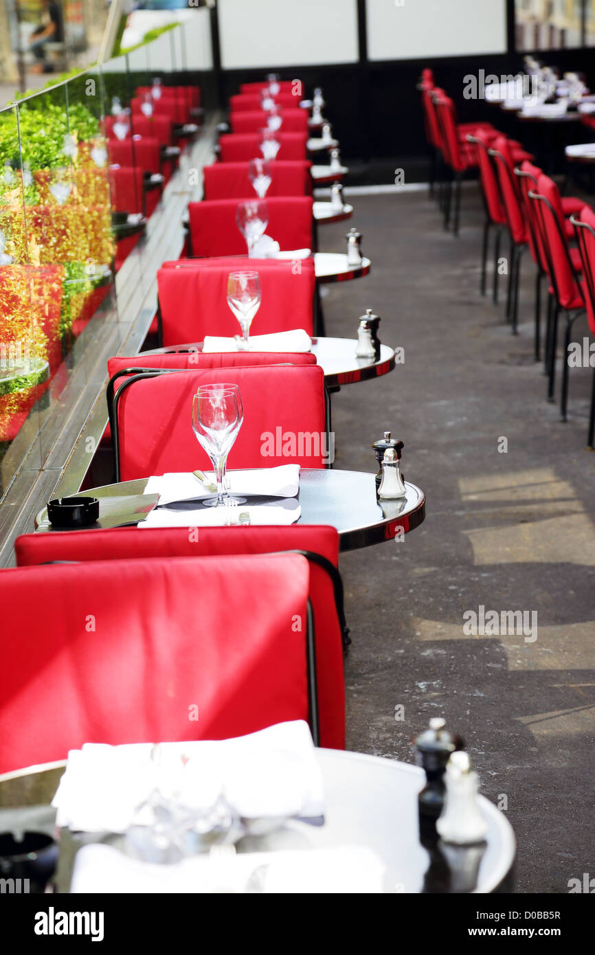 restaurant tables on the sidewalk of the street Stock Photo - Alamy
