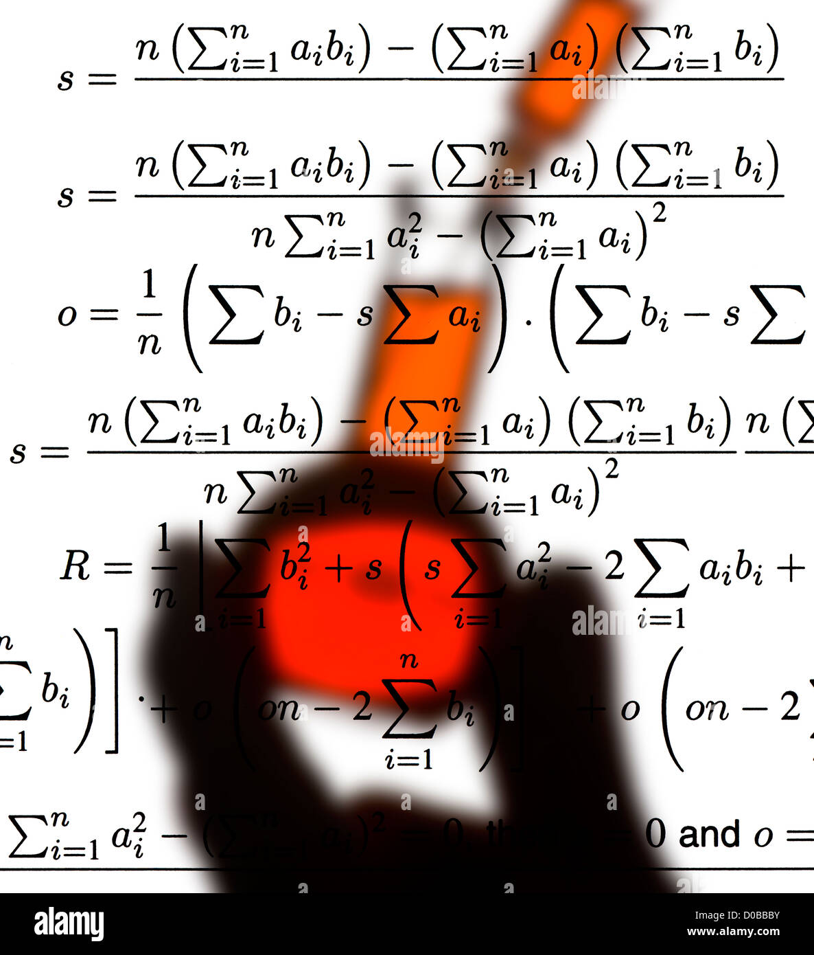 hypodermic needle and round beaker in lab environment with background ...