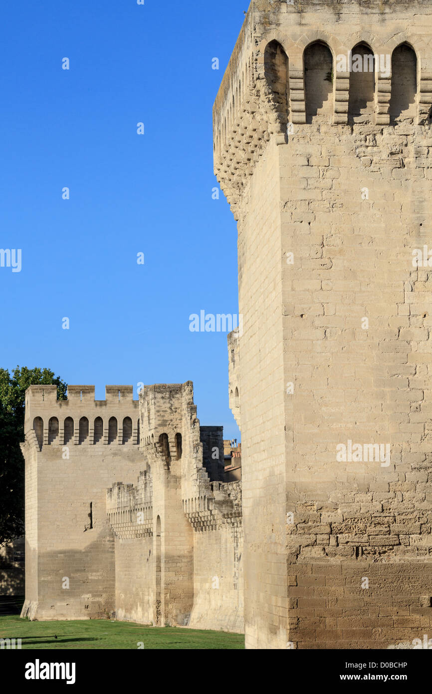 Avignon Medieval City Wall / Fortifications, Provence, France Stock ...