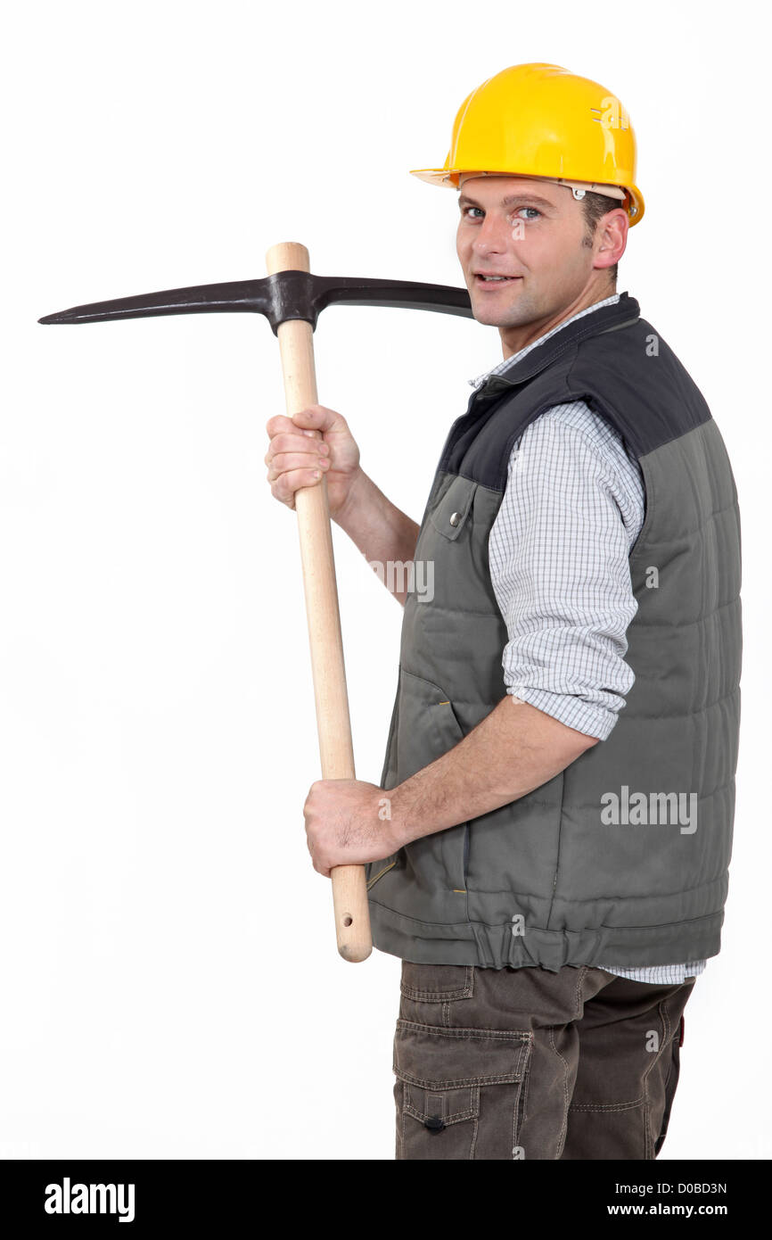 Pick axe worker Cut Out Stock Images & Pictures - Alamy