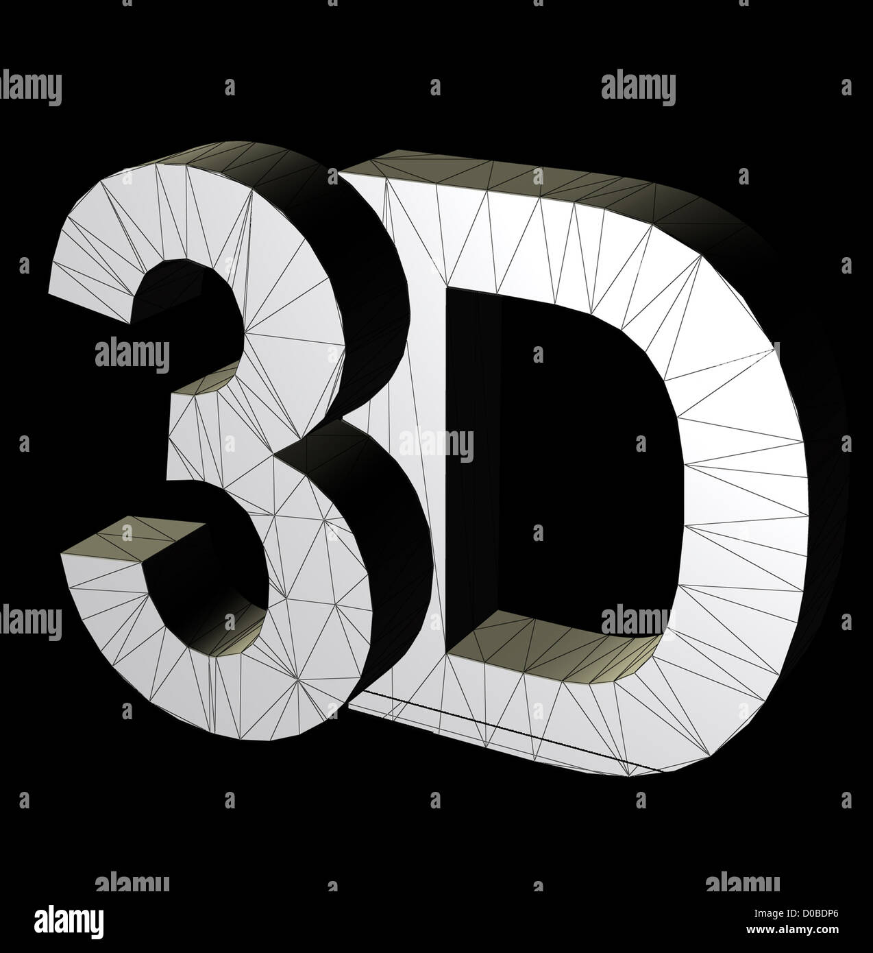 3d three dimensional letters wire frame computer generated symbol ...