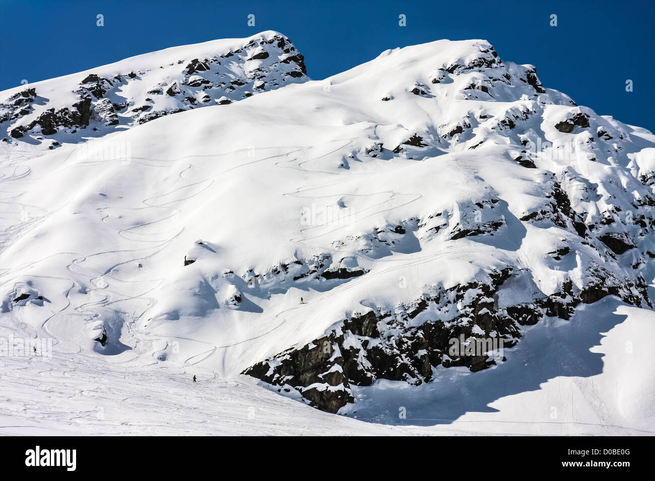 Ski area off-piste on mt. Cheget. Area Caucasian mountains Stock Photo ...