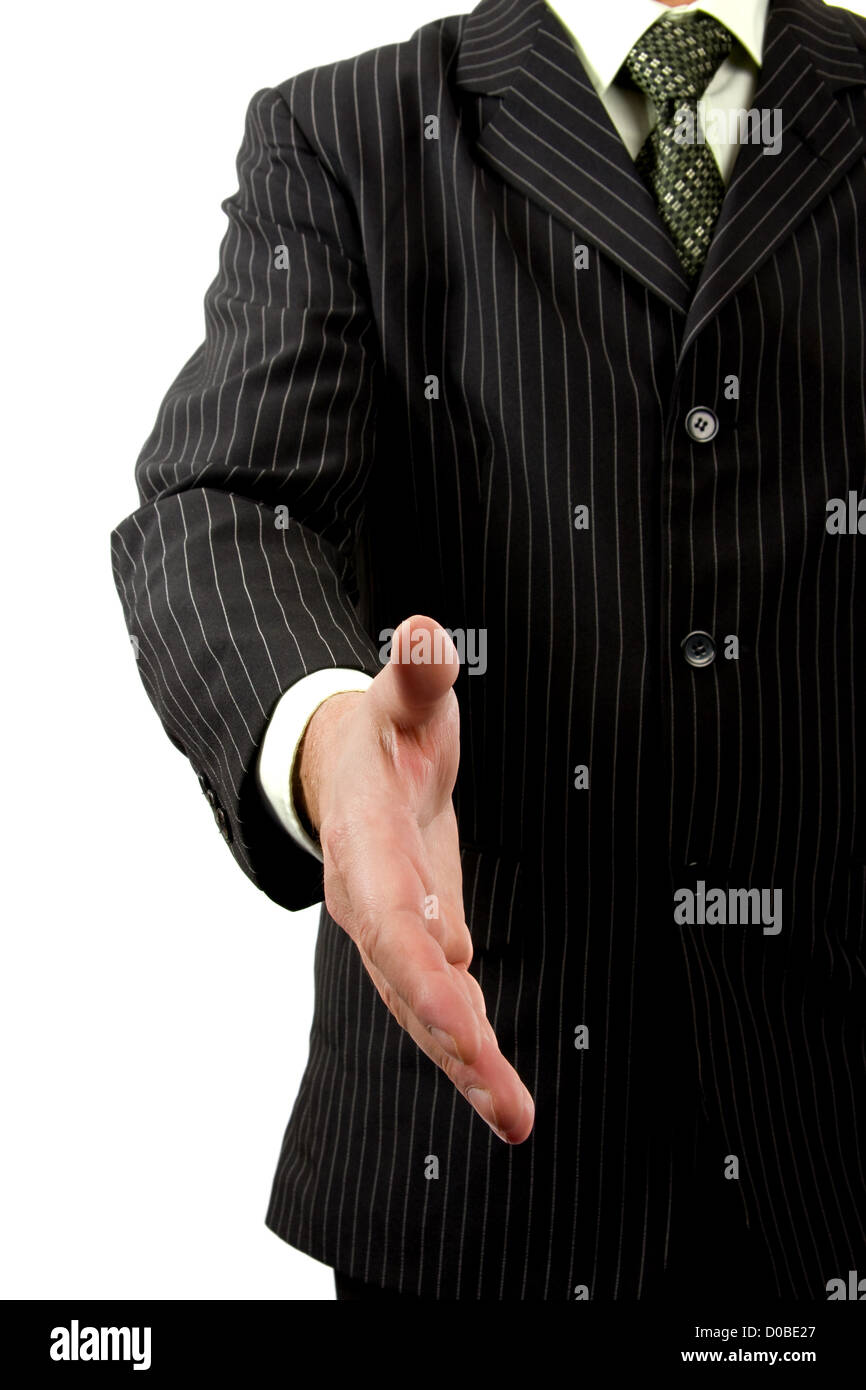 Businessman is shaking your hand Stock Photo - Alamy
