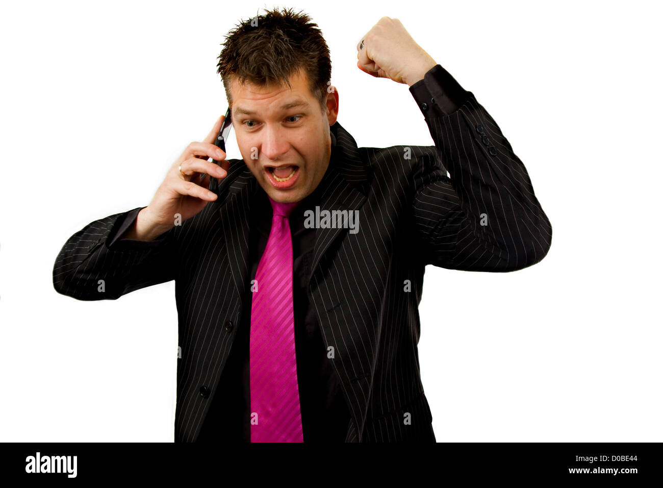 Angry businessman on the phone Stock Photo - Alamy