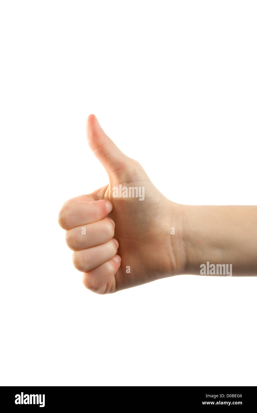Body part: closeup thumbs up Stock Photo - Alamy