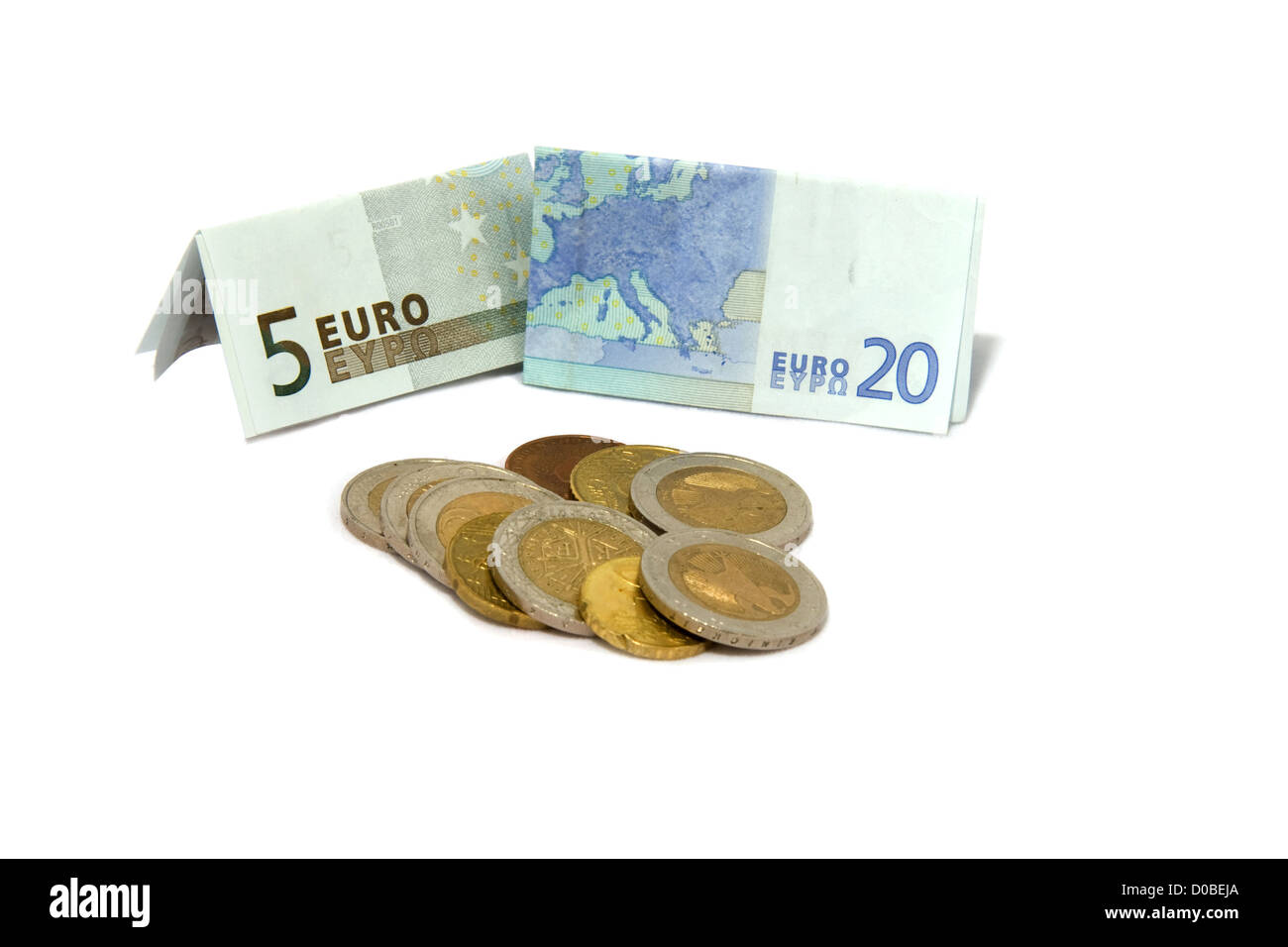 European money isolated on white background Stock Photo - Alamy