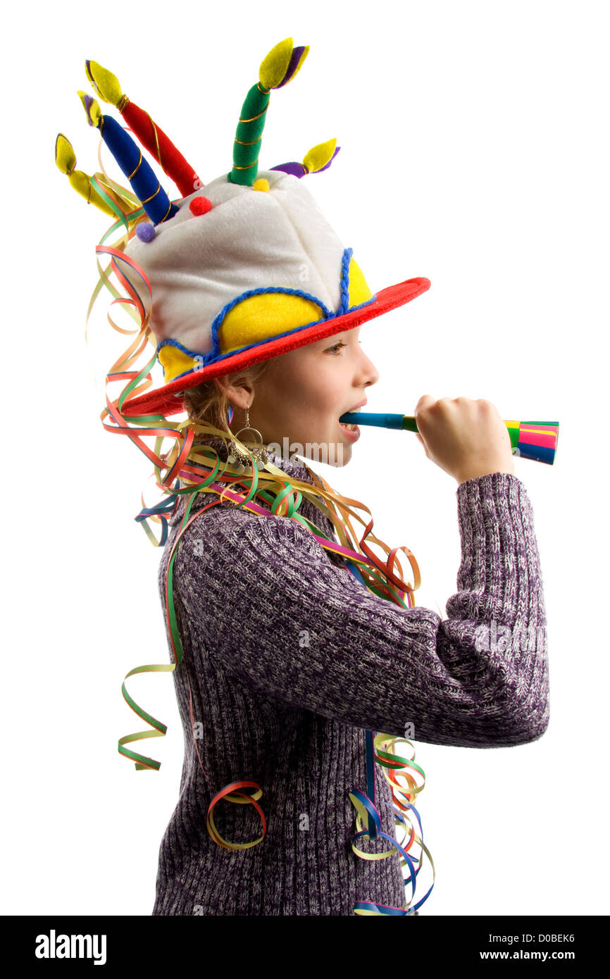 Birthday girl streamers horn hi-res stock photography and images - Alamy
