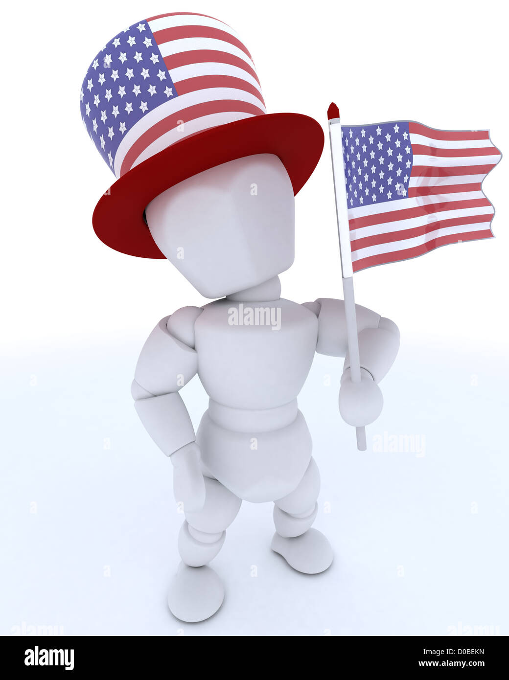 3D render of a man with american flag Stock Photo - Alamy