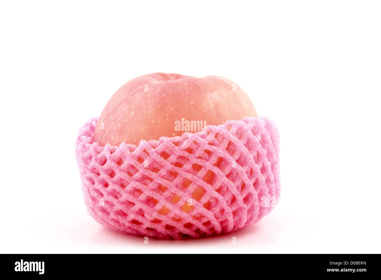 One colorful apple isolated on white background Stock Photo - Alamy