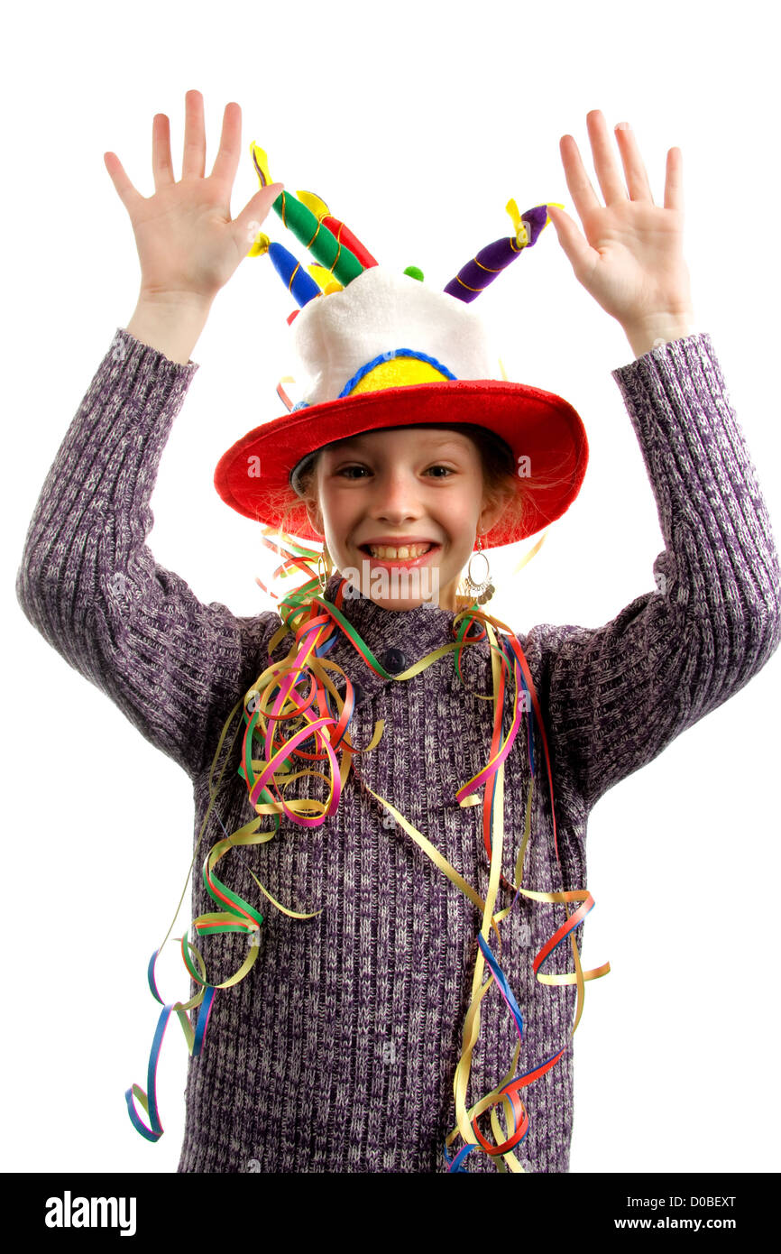 party girl isolated on white background Stock Photo - Alamy
