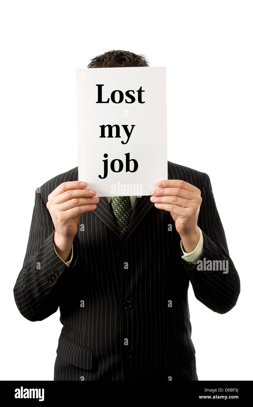 Businessman is lost his job, isolated on white background Stock Photo ...