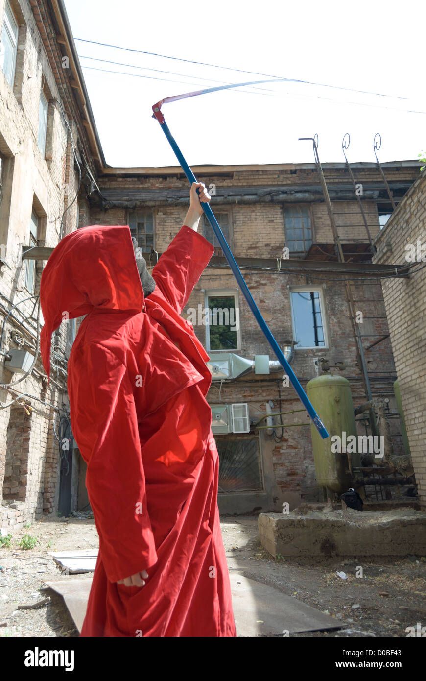 grim reaper red spooky person hood horror scythe maniac danger mask ...