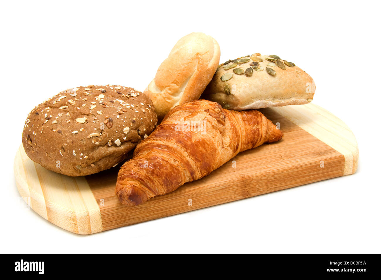 different brads on wooden board, isolated on white background Stock ...