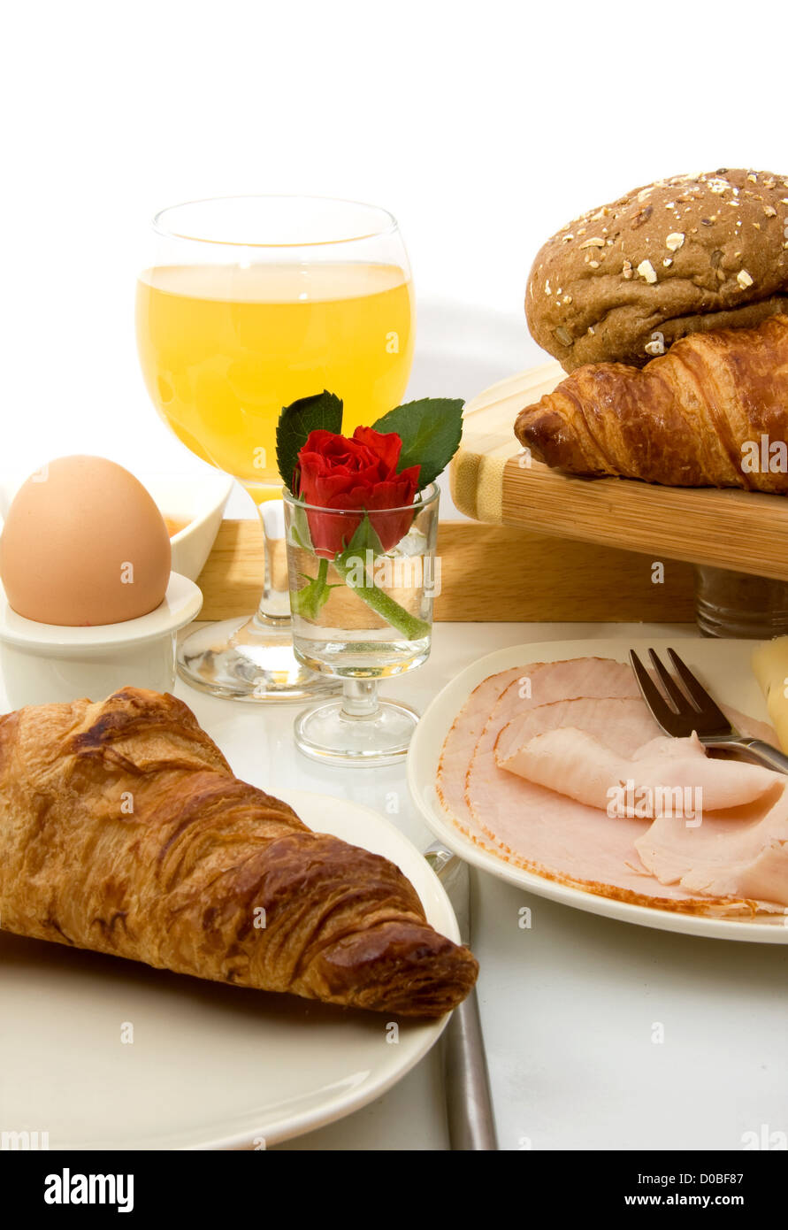 Delicious breakfast isolated on white background Stock Photo - Alamy