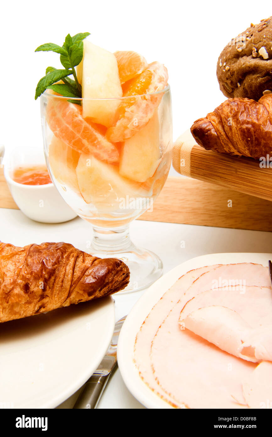 Delicious breakfast isolated on white background Stock Photo - Alamy