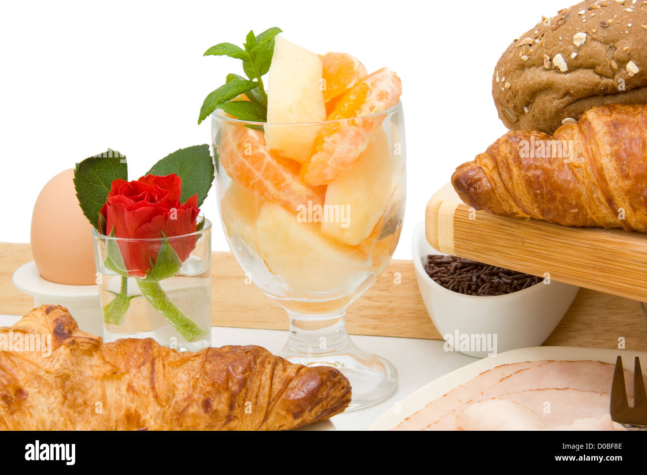 Delicious breakfast isolated on white background Stock Photo - Alamy
