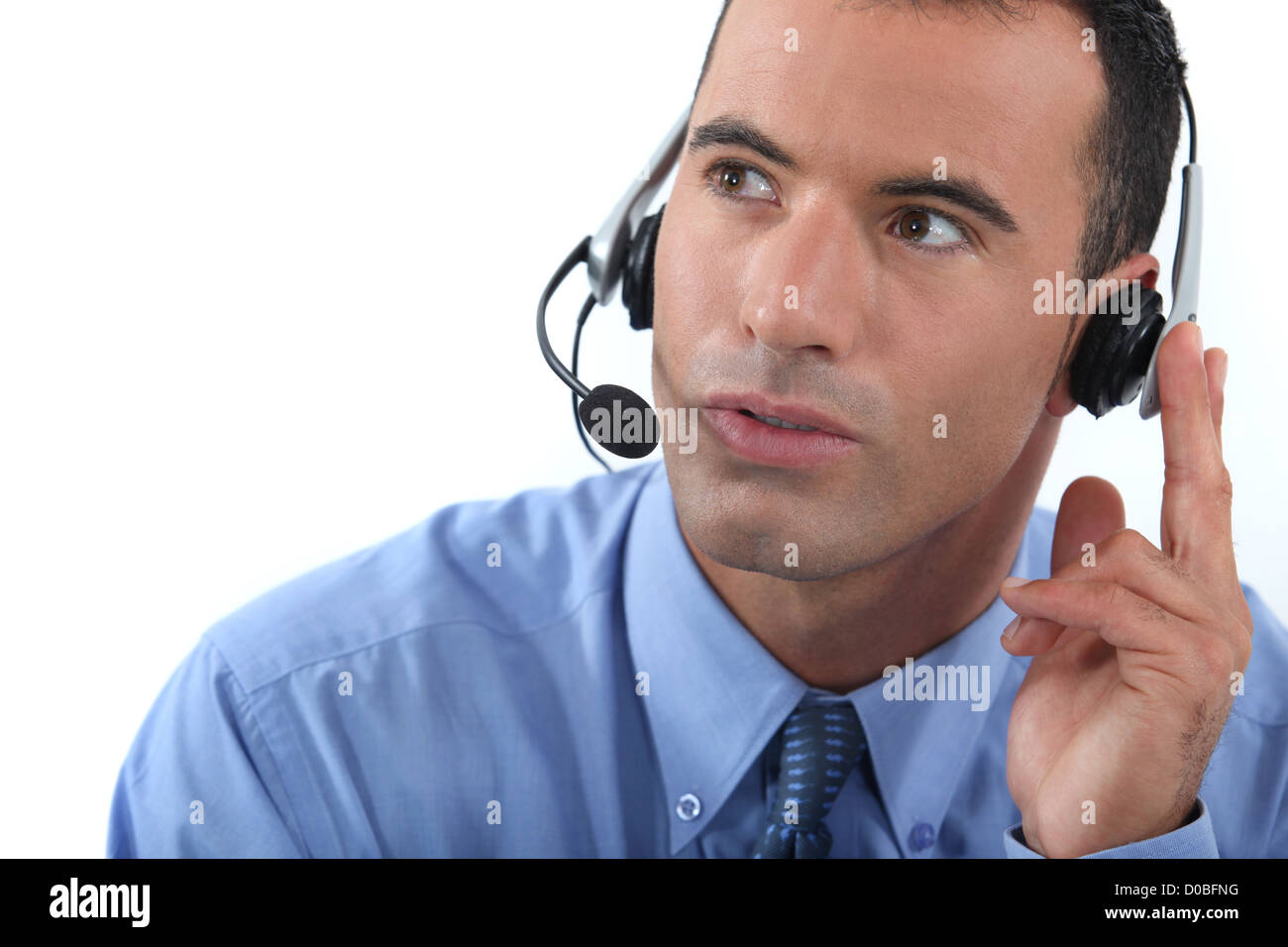 Man wearing a headset Stock Photo - Alamy