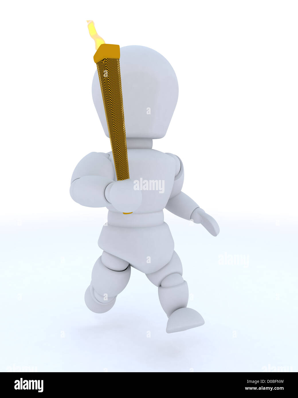 3D render of a man running with olympic torch Stock Photo - Alamy