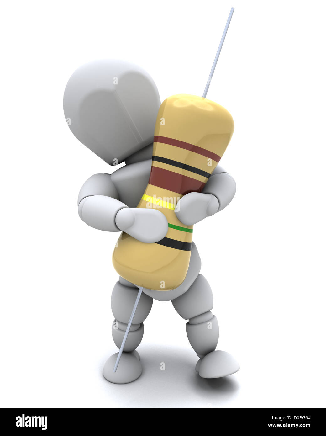 3D Render of a Man With A Resistor Stock Photo - Alamy