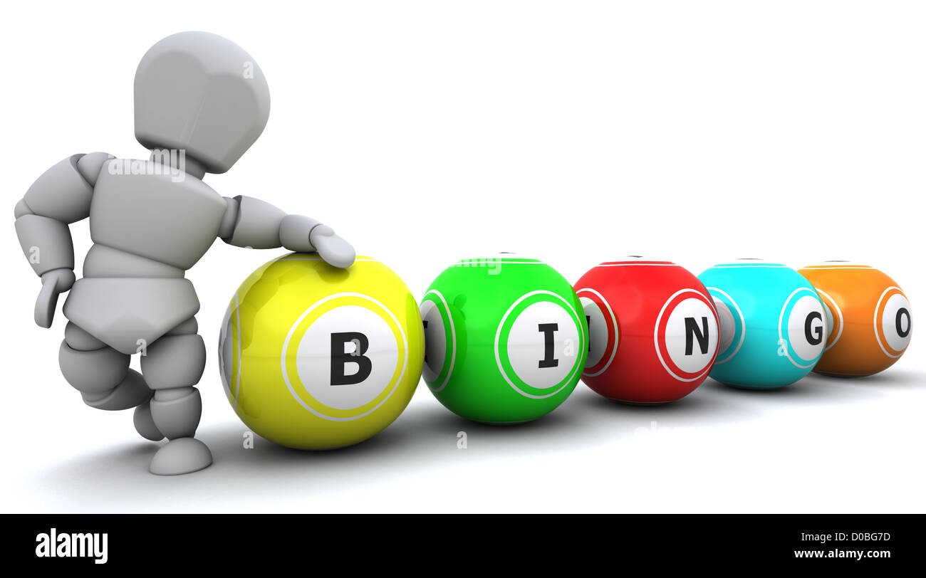 3d render of a man with bingo balls Stock Photo - Alamy